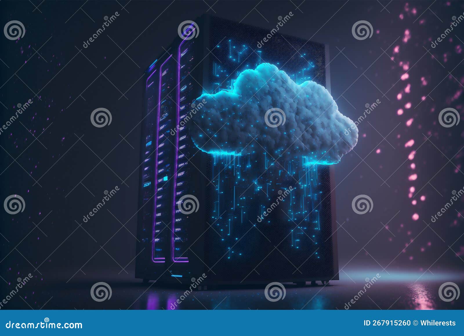Digital Cloud Data Storage Digital Concept. Cloudscape Digital Online Service for Global Network ...