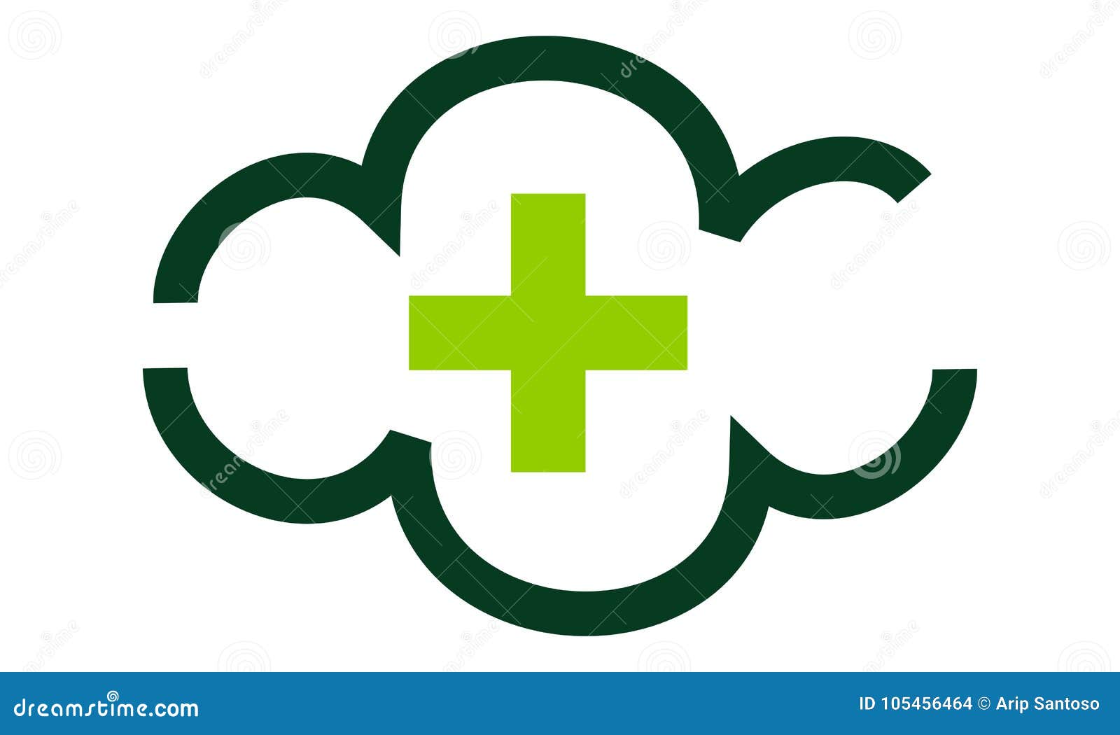 Digital Cloud Health stock vector. Illustration of computer - 105456464