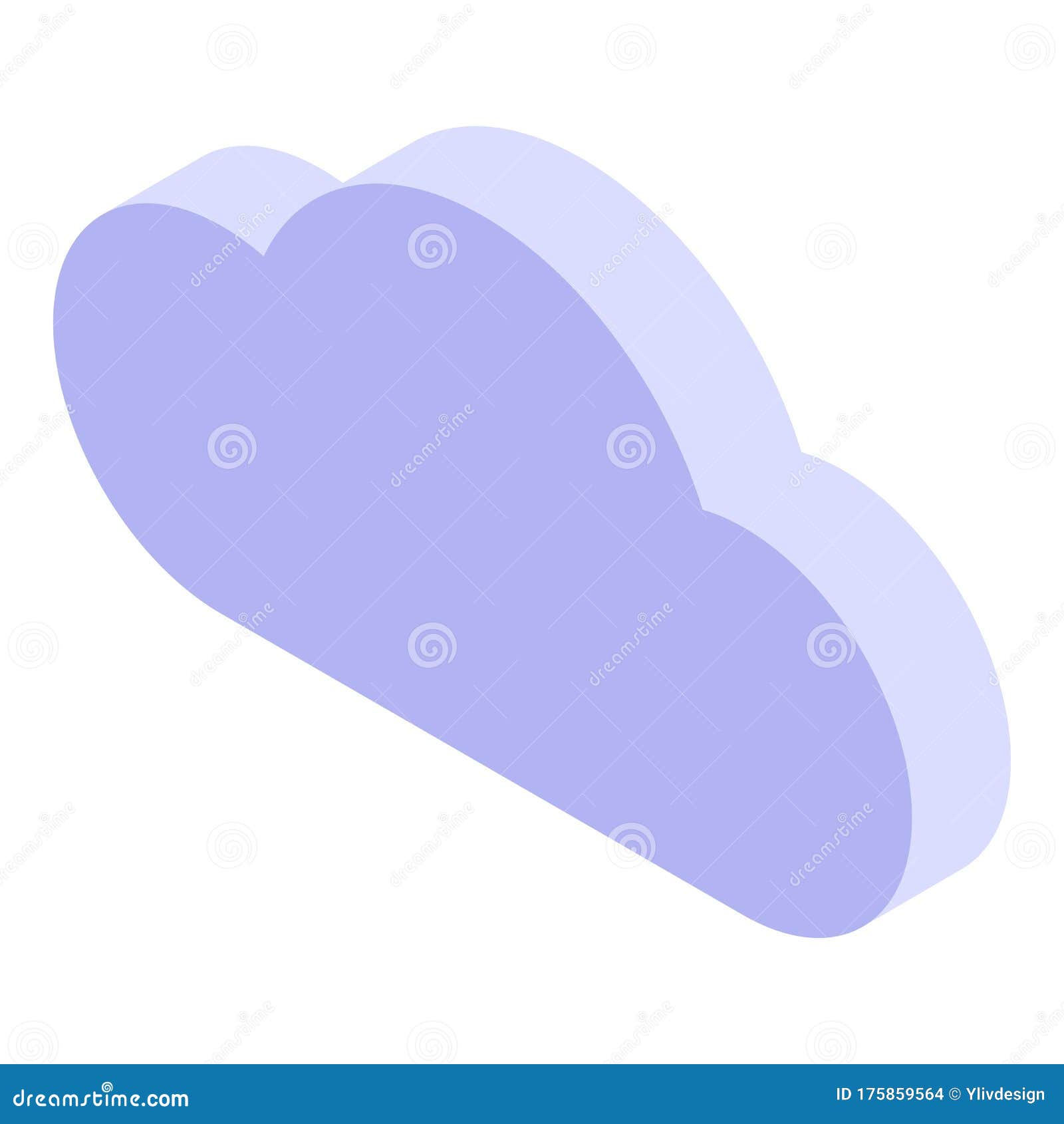 Digital Cloud Icon, Isometric Style Stock Vector - Illustration of ...