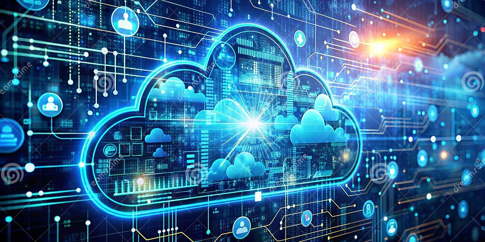 Digital Cloud Network Connecting People, Data, and Services, Cloud Computing, Data Security ...
