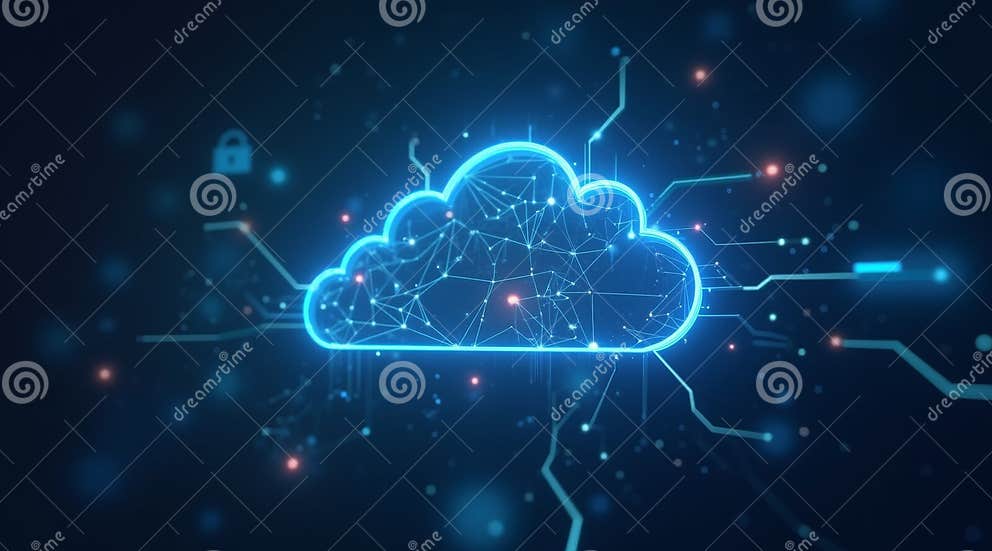 Digital Cloud with Network Connections, Symbolizing Cloud Computing and Data Storage Stock Photo ...