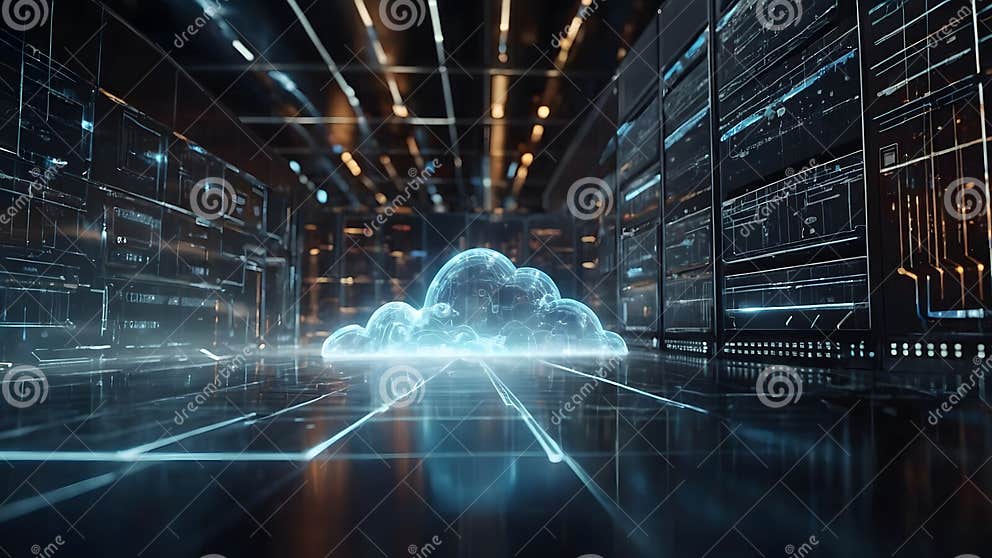 Digital Cloudscape: the Future of Data Storage Stock Image - Image of advancement, digital ...