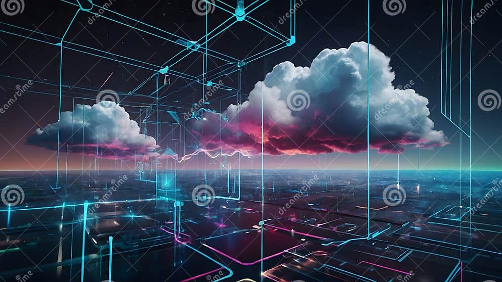 Digital Cloudscape: a Vision of Future Data Storage Stock Image - Image of data, high: 322553207