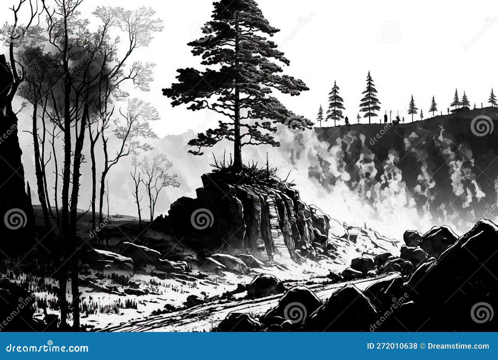 Digital Coal Drawing by Windy Day Stock Illustration - Illustration of ...