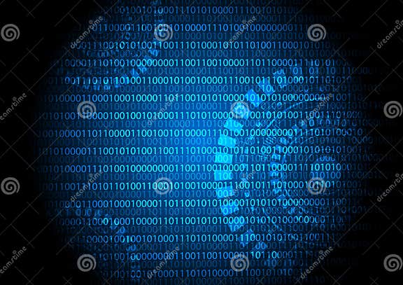 Digital Code and Abstract Circle Technology Background Stock Vector ...