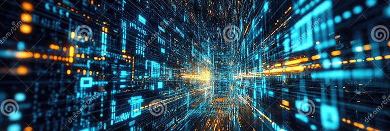 Digital Code Data, Circuit Board and Cybersecurity. Ai Cyberspace ...