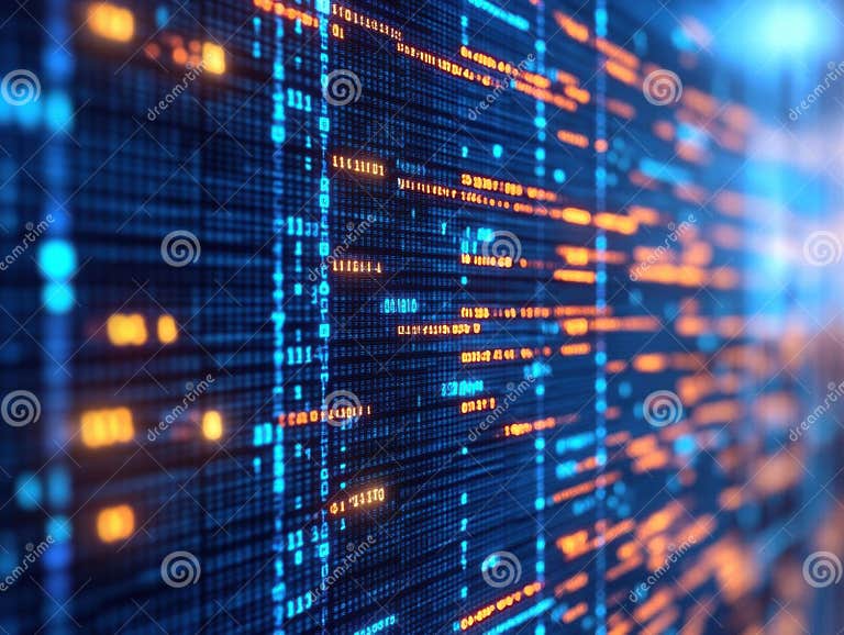 Digital Code Flow, a Visual Representation of Data Flow Stock Image ...