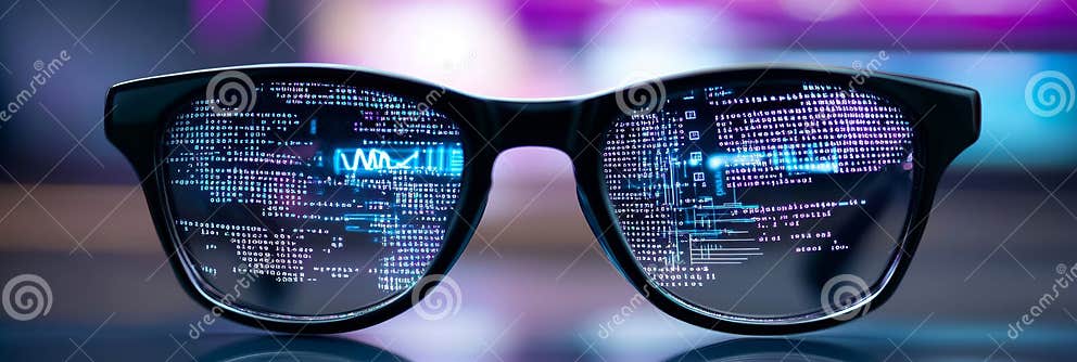 Digital Code Glasses Future Tech Programming Innovation Vision Data ...