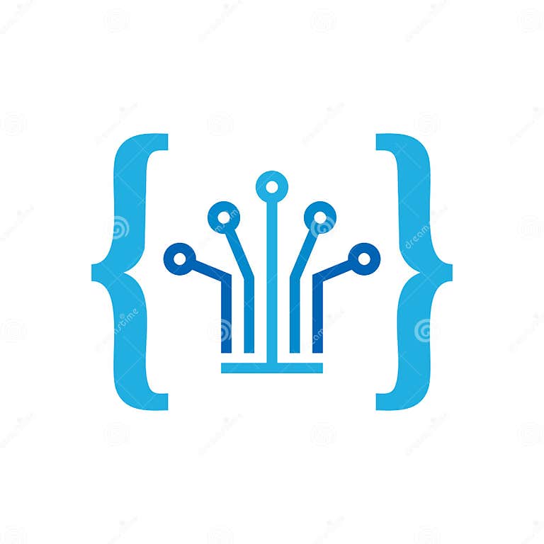 Digital Code Logo Icon Design Stock Vector - Illustration of element ...