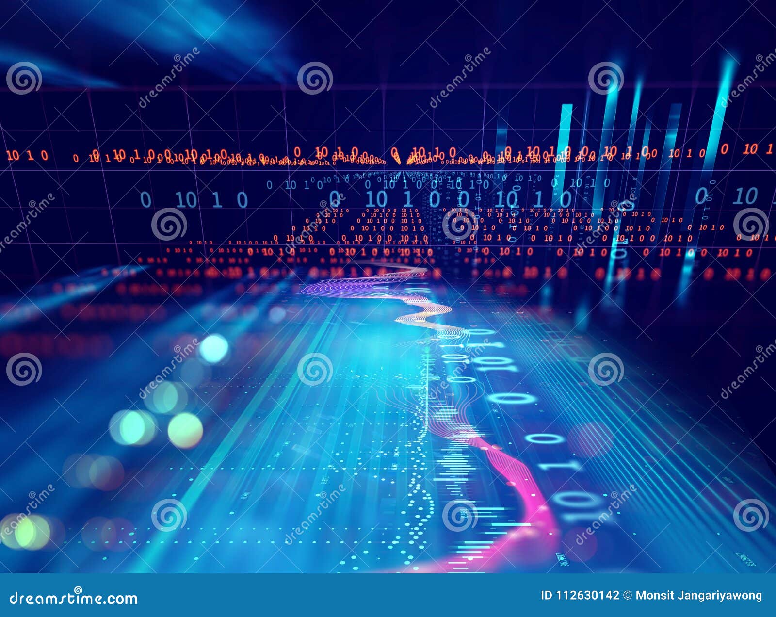 Digital Code Number Abstract Technology Background Stock Illustration ...