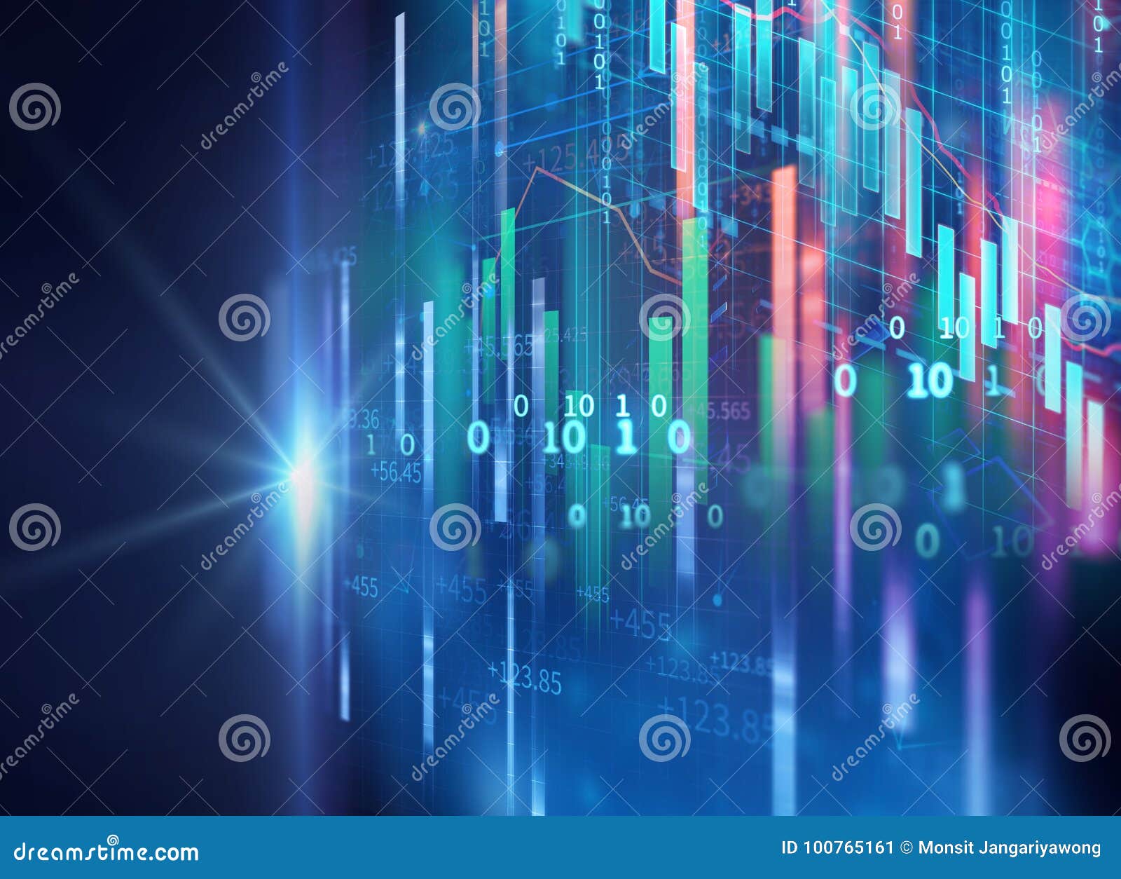 Digital Code Number Abstract Technology Background Stock Illustration - Illustration of rays ...