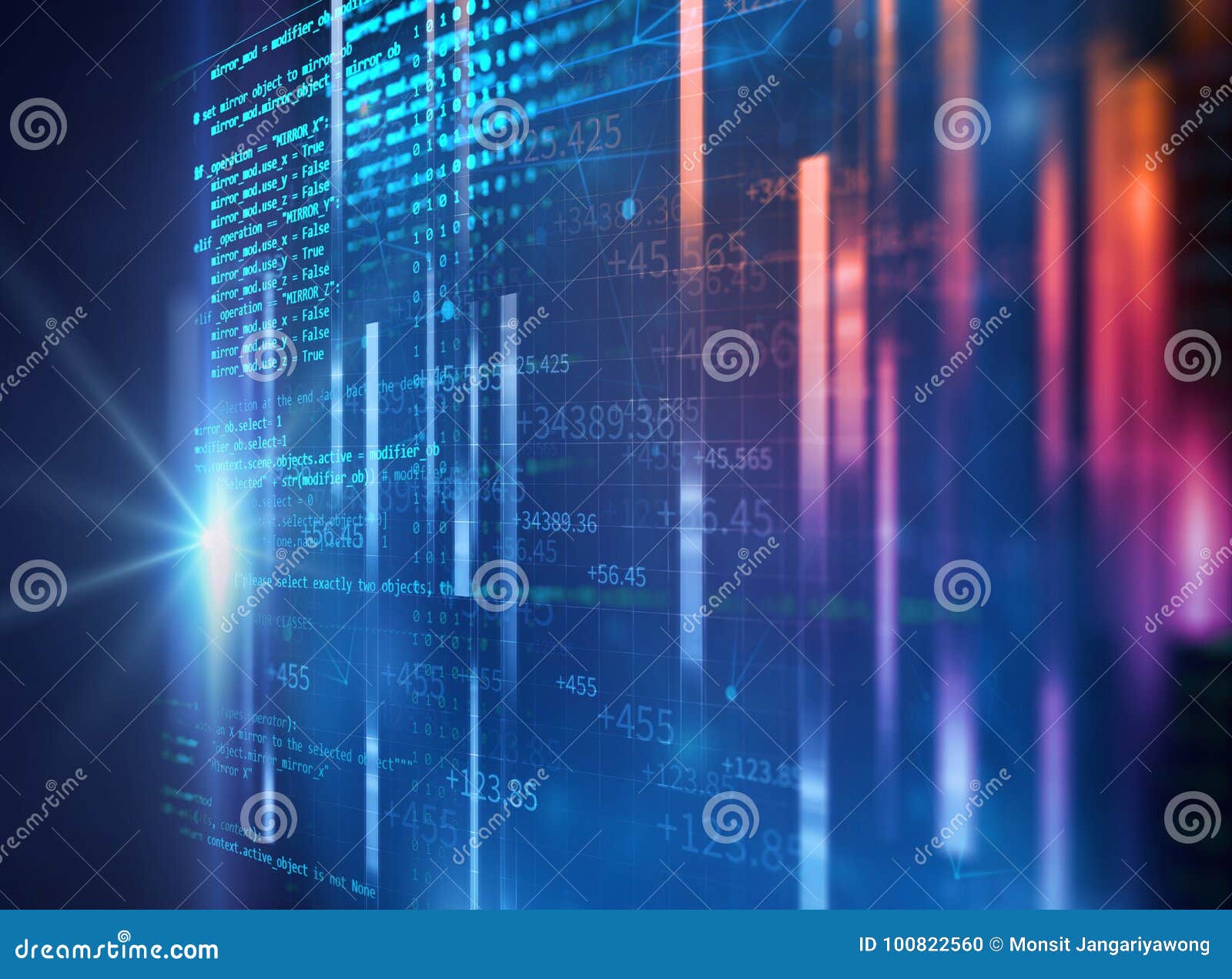 Digital Code Number Abstract Technology Background Stock Illustration ...