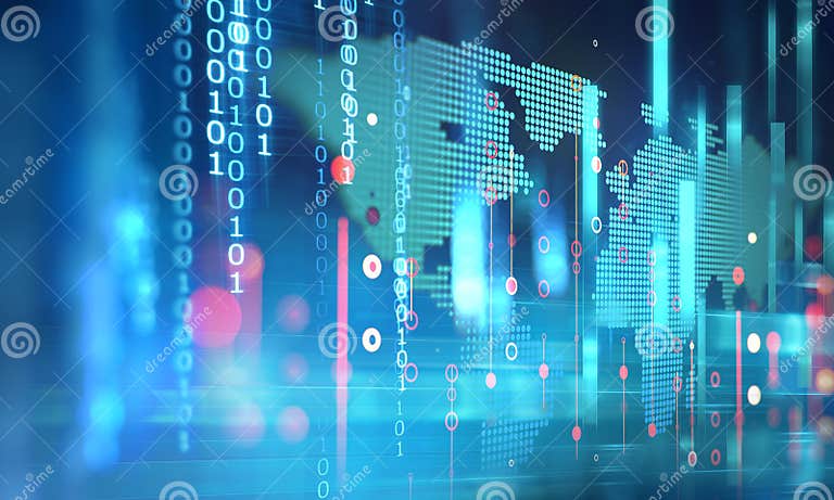 Digital Code Number Abstract Technology Background Stock Illustration ...