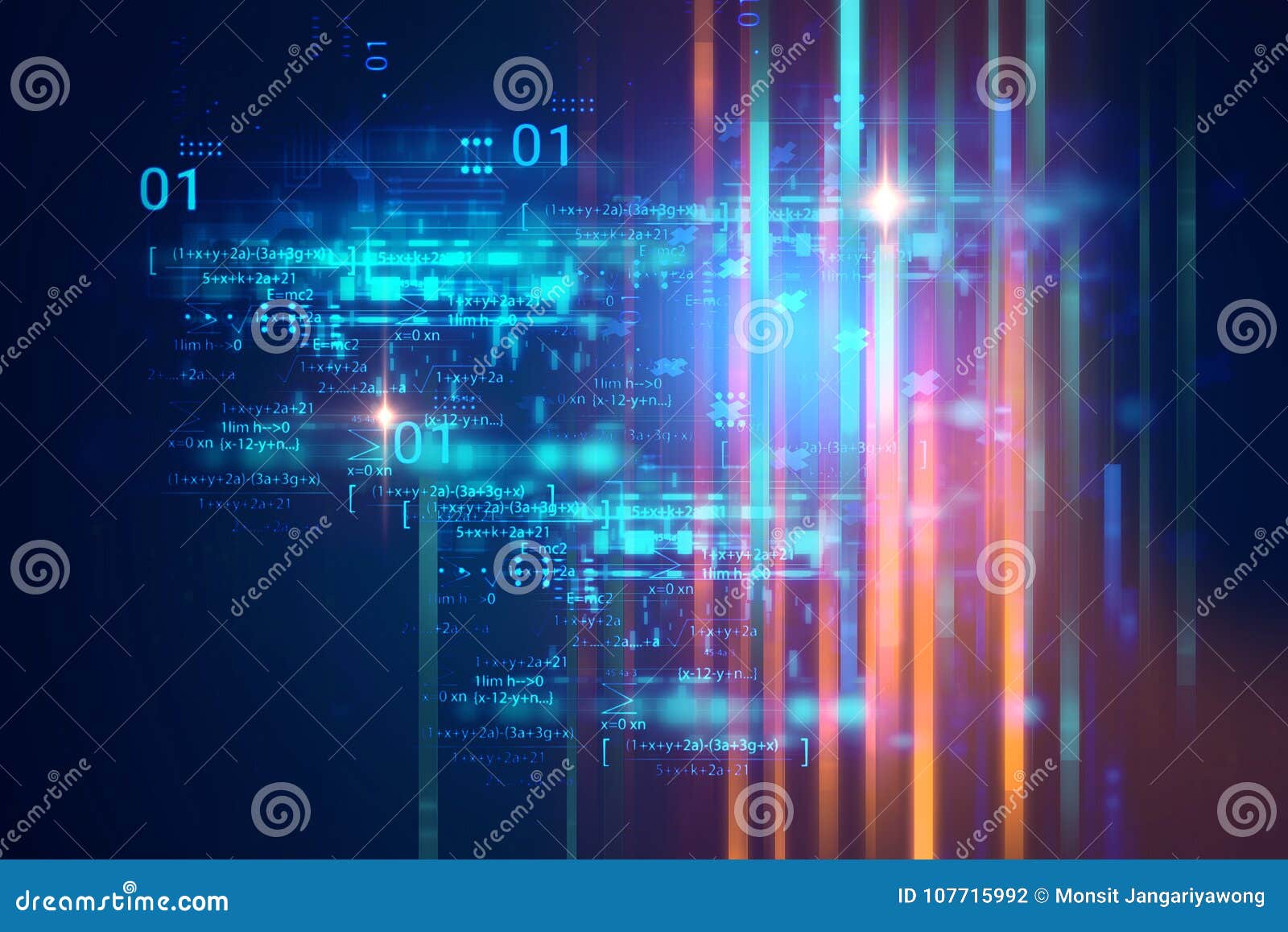 Digital Code Number Abstract Technology Background Stock Illustration - Illustration of infinity ...