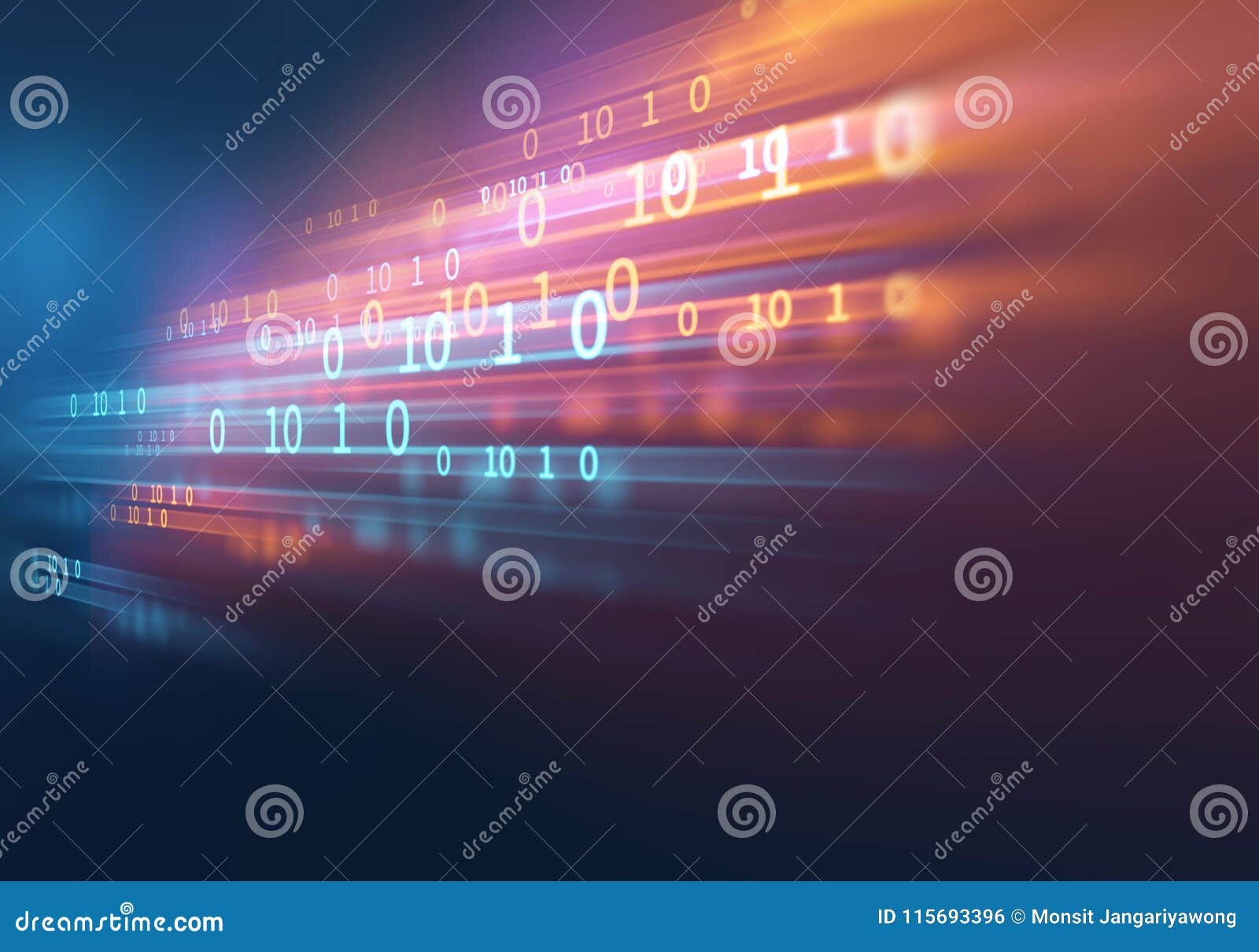 Digital Code Number Abstract Technology Background Stock Illustration ...