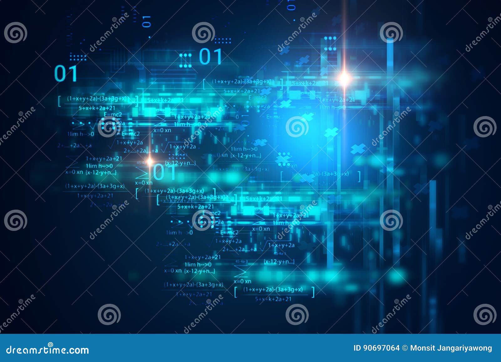 Digital Code Number Abstract Technology Background Stock Illustration ...