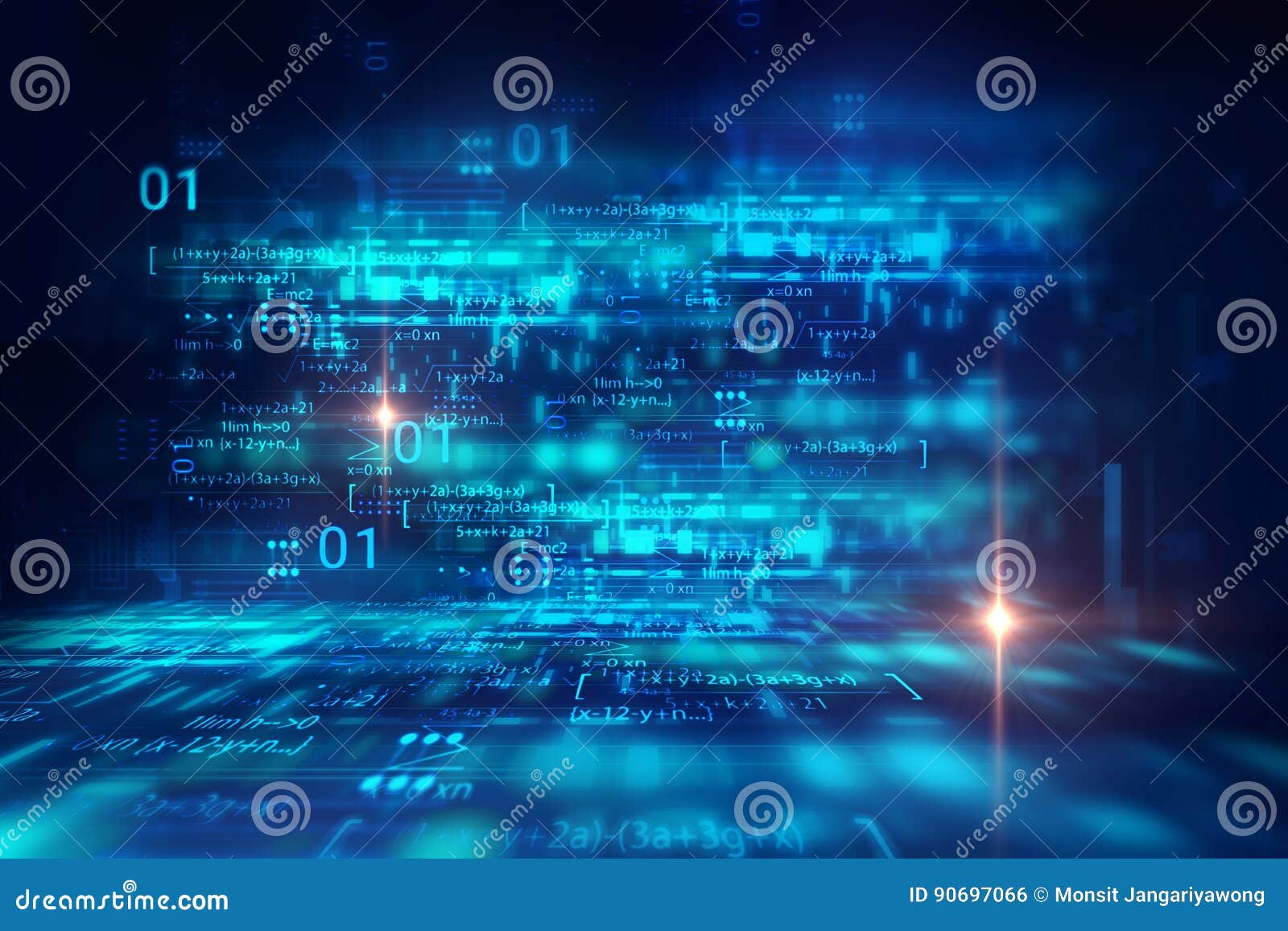 Digital Code Number Abstract Technology Background Stock Illustration ...