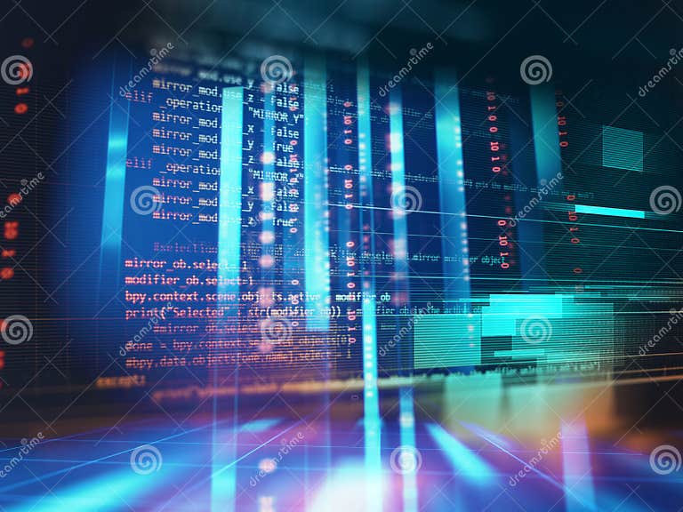 Digital Code Number Abstract Technology Background Stock Illustration ...