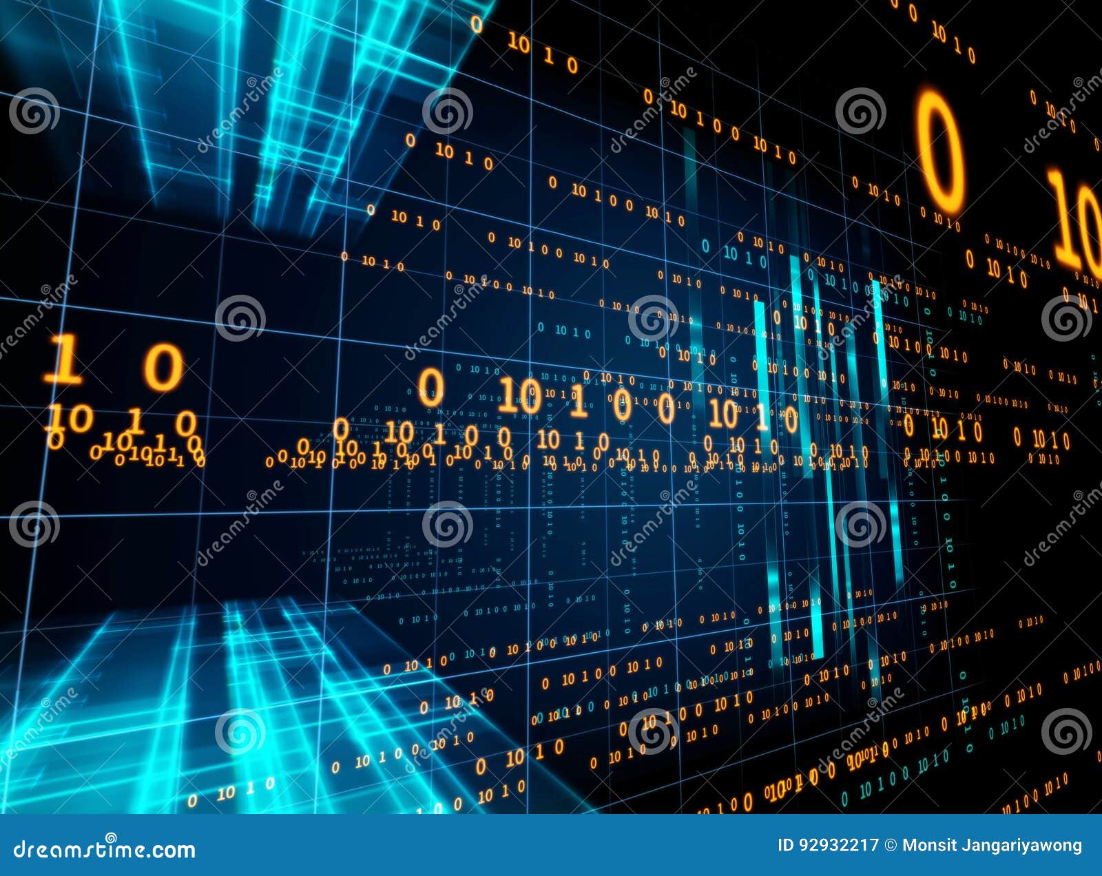 Digital Code Number Abstract Technology Background Stock Illustration ...