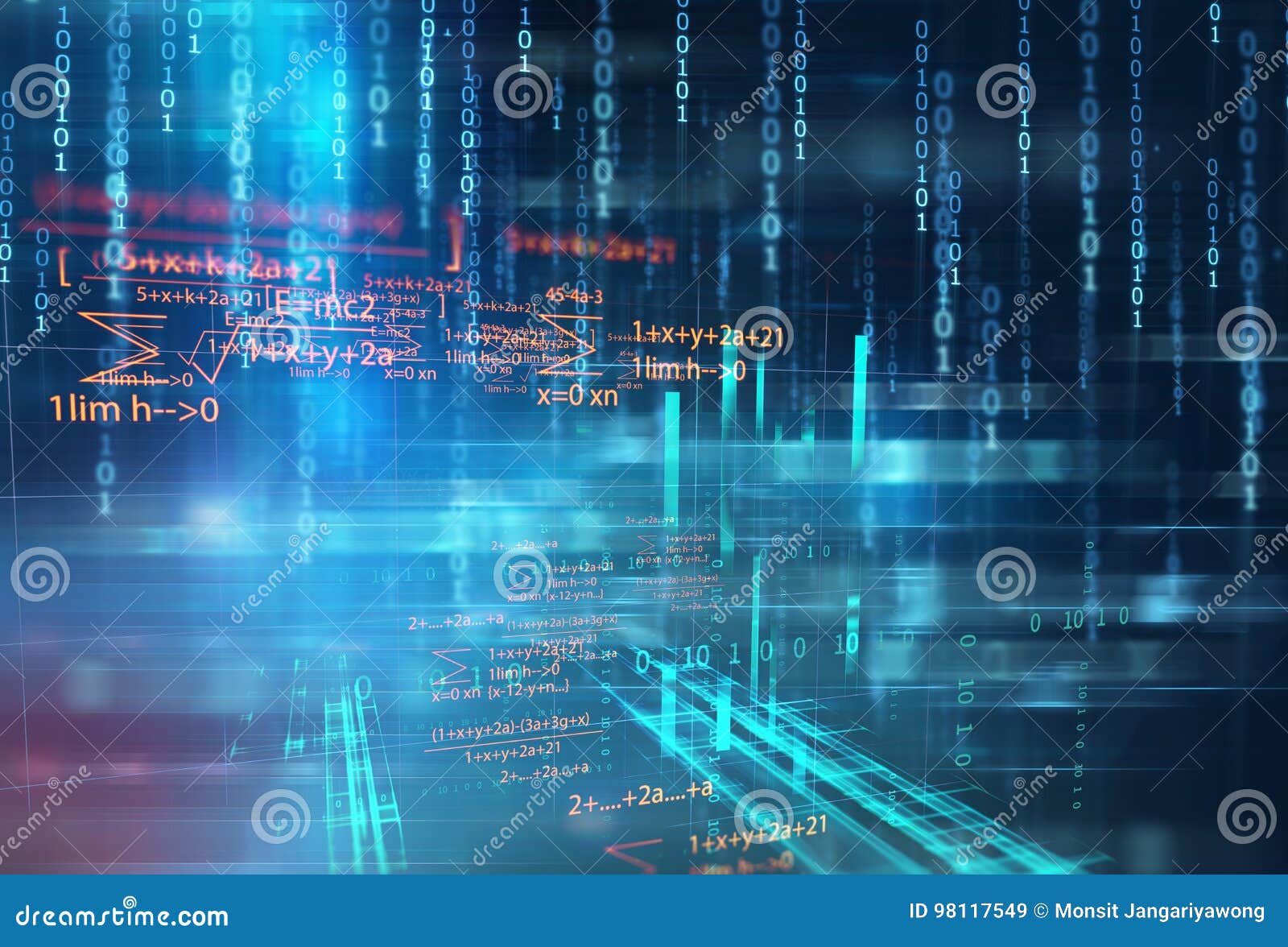 Digital Code Number Abstract Technology Background Stock Illustration - Illustration of light ...