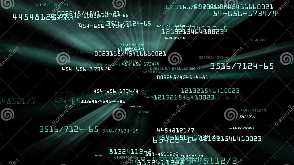 Digital Codes Flowing on Light Rays Background Stock Illustration ...