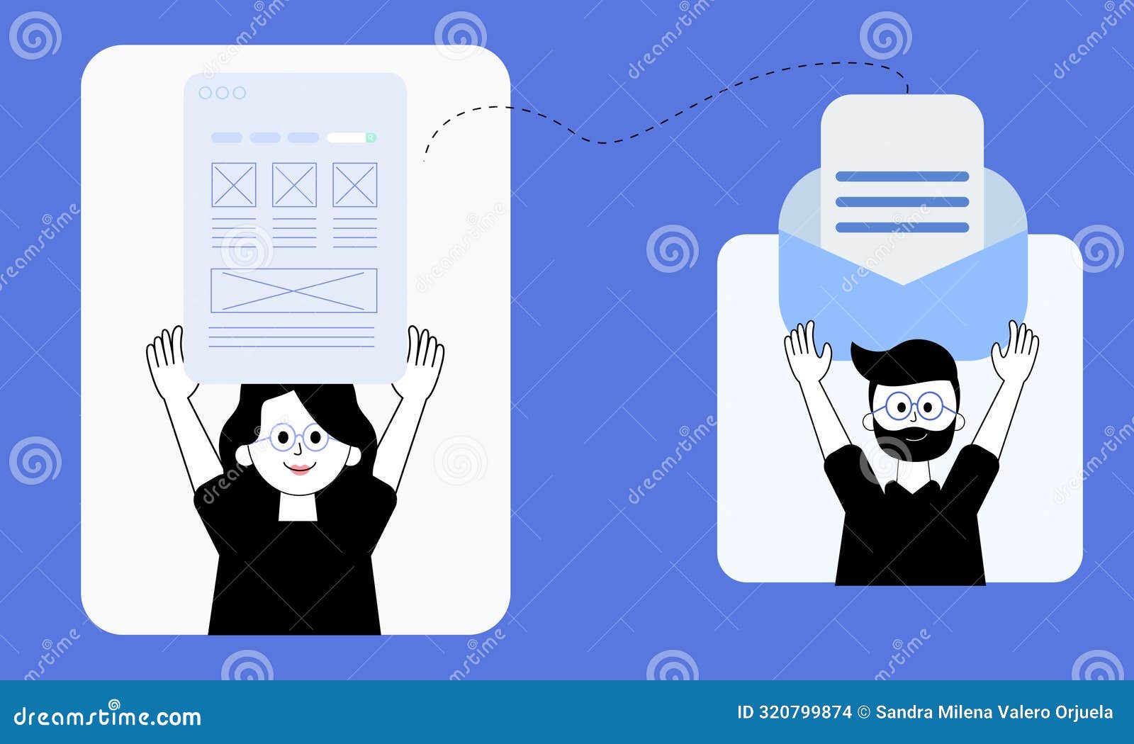 Digital Collaboration Concept with Web Design and Email Elements Stock ...