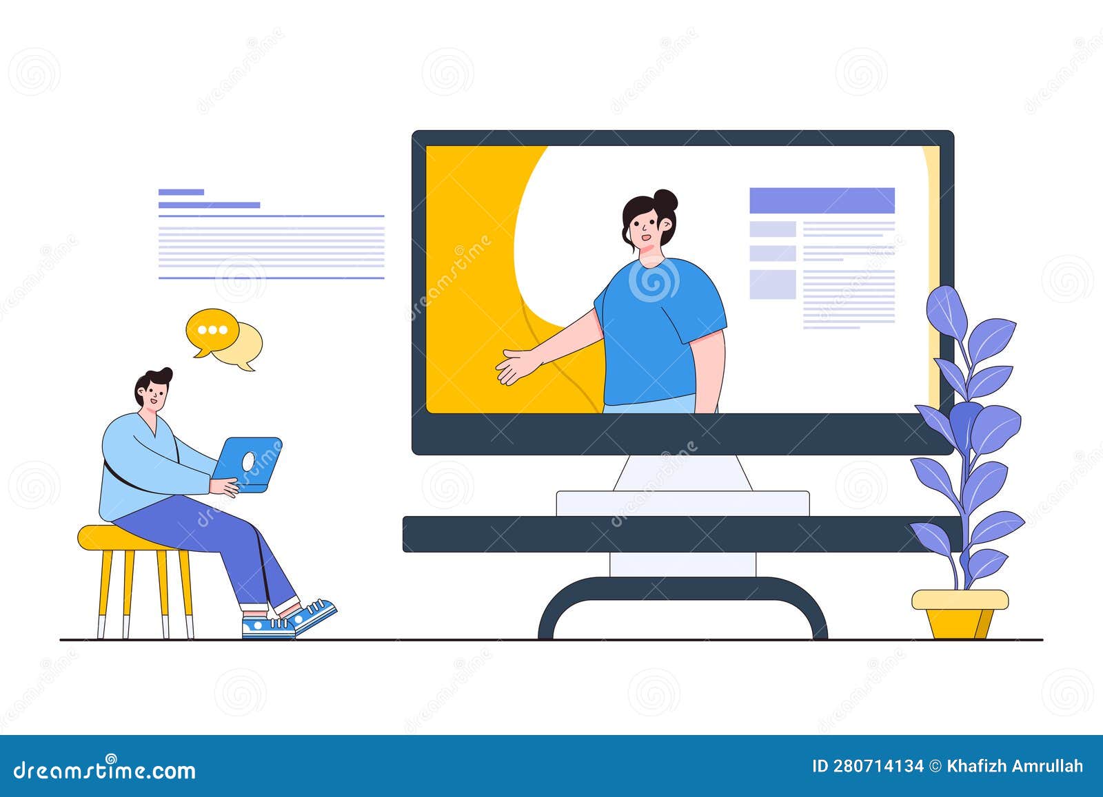 Digital Collaboration and Virtual Teams Concept with Person ...