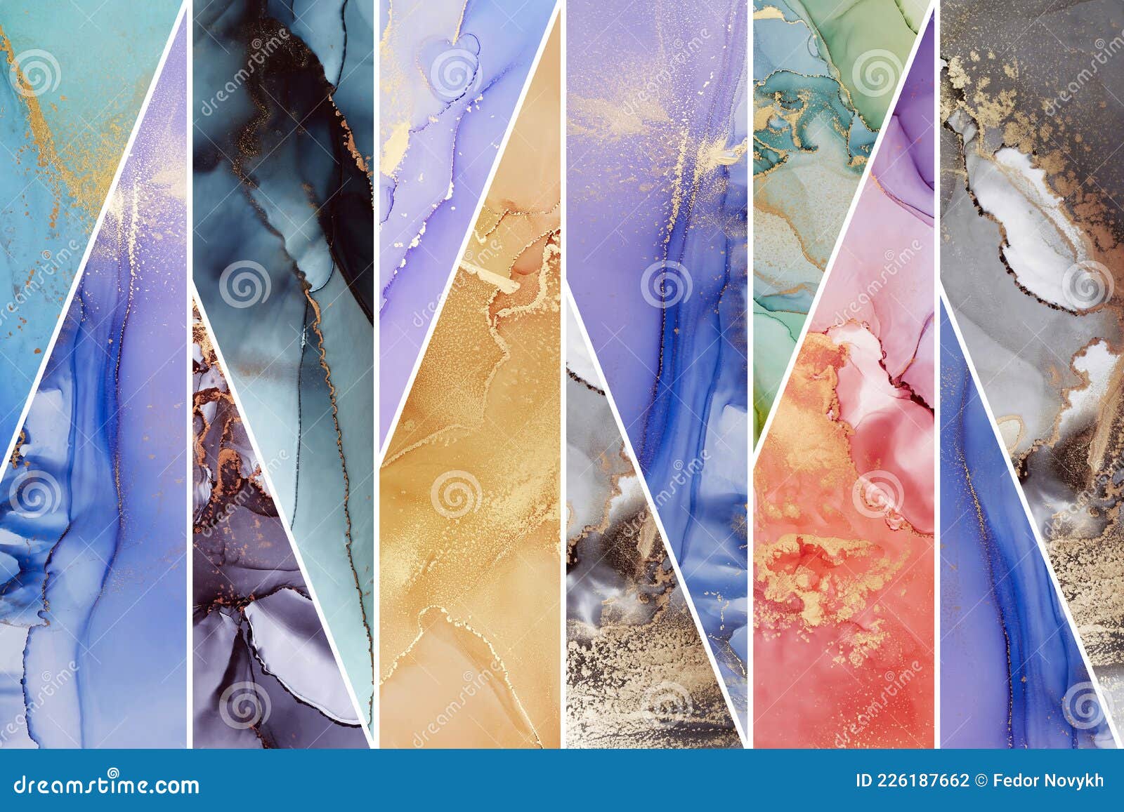 Digital Collage of Abstract Hand Painted Alcohol Ink Texture Stock ...