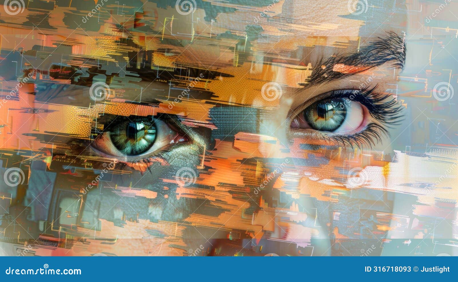 A Digital Collage Featuring a Blend of Recognizable Faces and Distorted ...