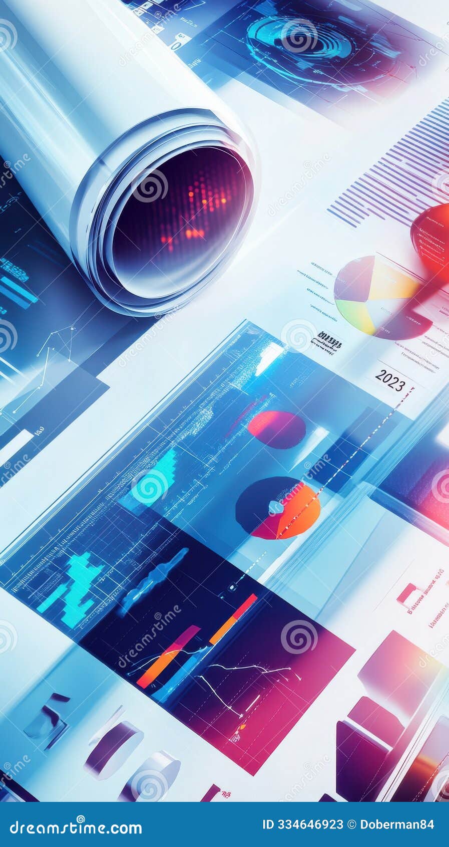 Digital Collage Featuring Financial Charts and Futuristic Data ...