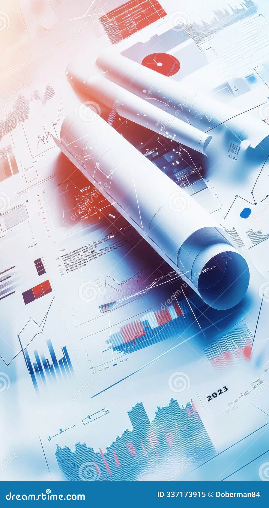 Digital Collage Featuring Financial Charts and Graphs Representing ...