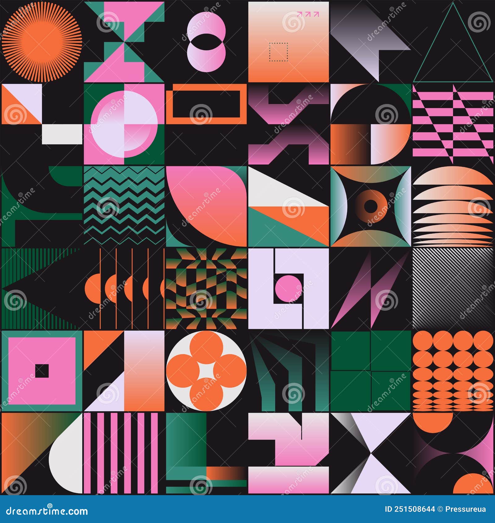 Digital Collage Graphics Pattern Made with Generative Art Elements and ...