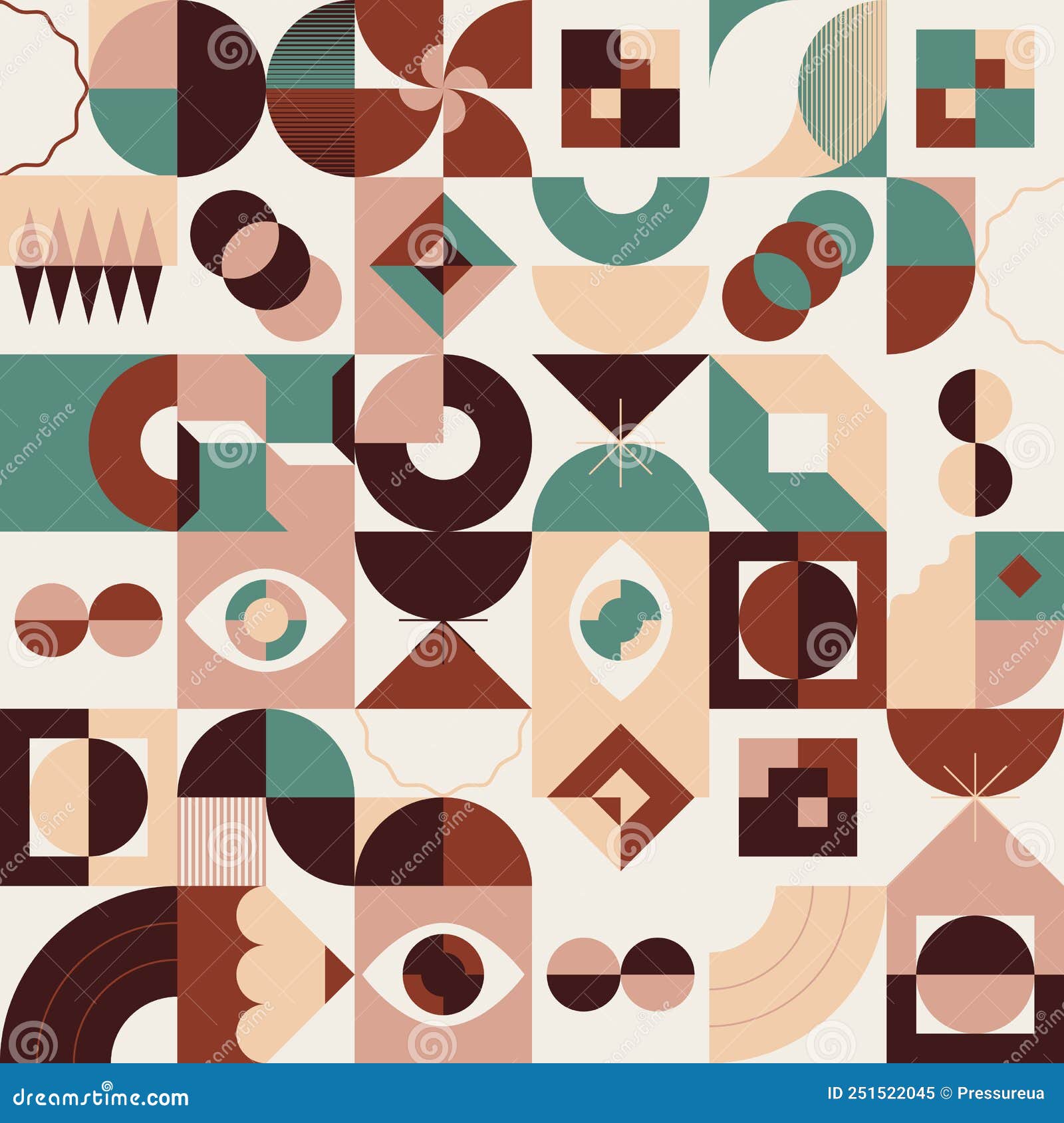 Digital Collage Graphics Pattern Made with Generative Art Elements and ...