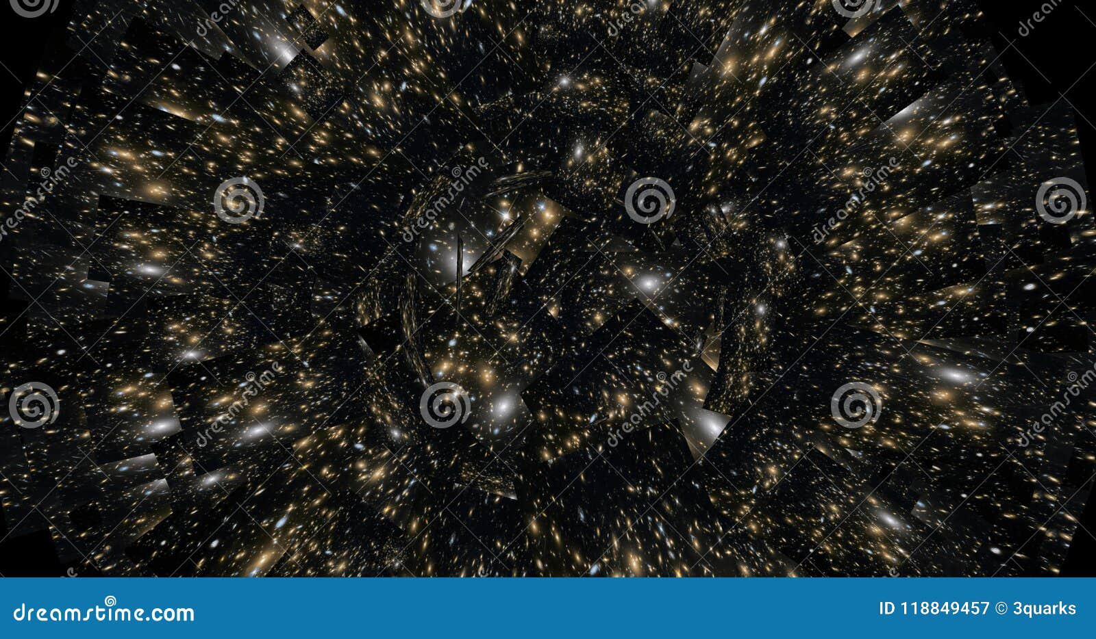 Collage of a Kaleidoscopic Space Scene - Elements of Thi Stock ...