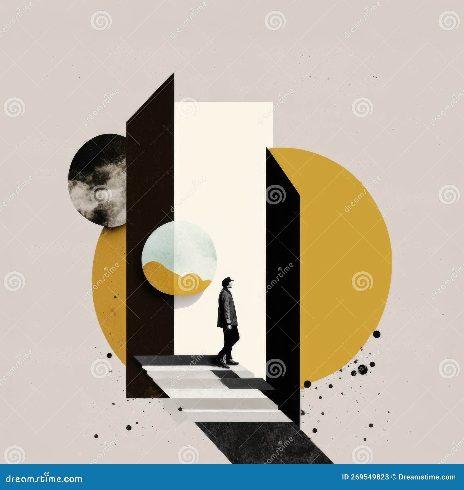 Digital Collage Modern Art of Human Emotions, Determined Resolute ...