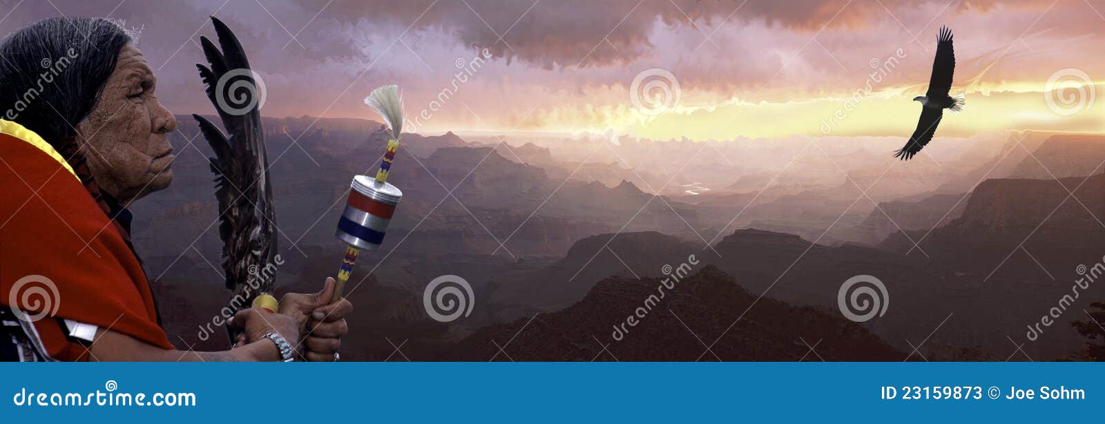 Digital Collage of a Native American Indian Editorial Stock Photo ...