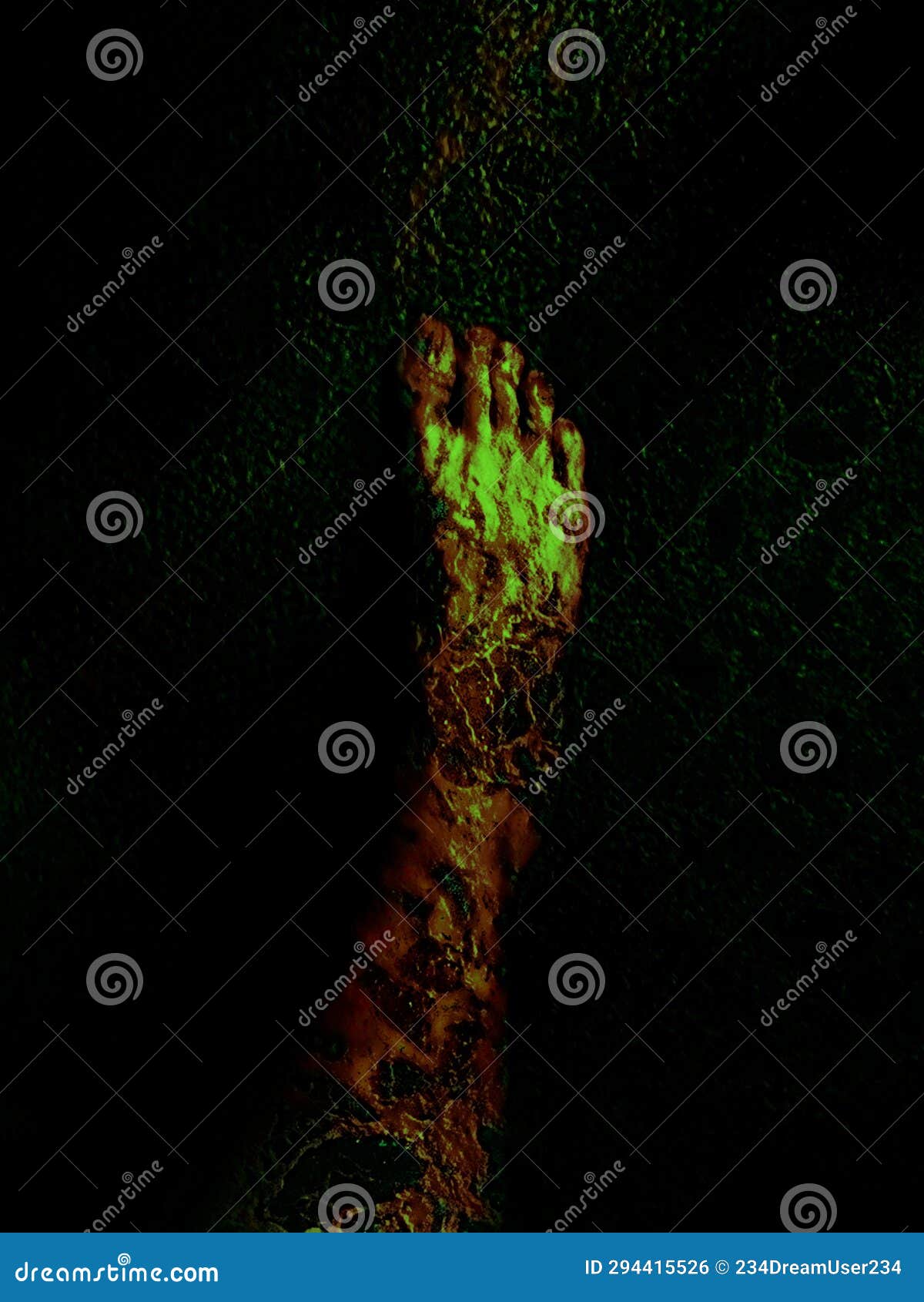 Digital Collage and Special Processing. Leg that Rot. Green, Brown and ...