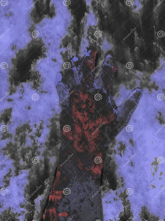 Digital Collage and Special Processing. Psychedelic. Hand Reaching on ...