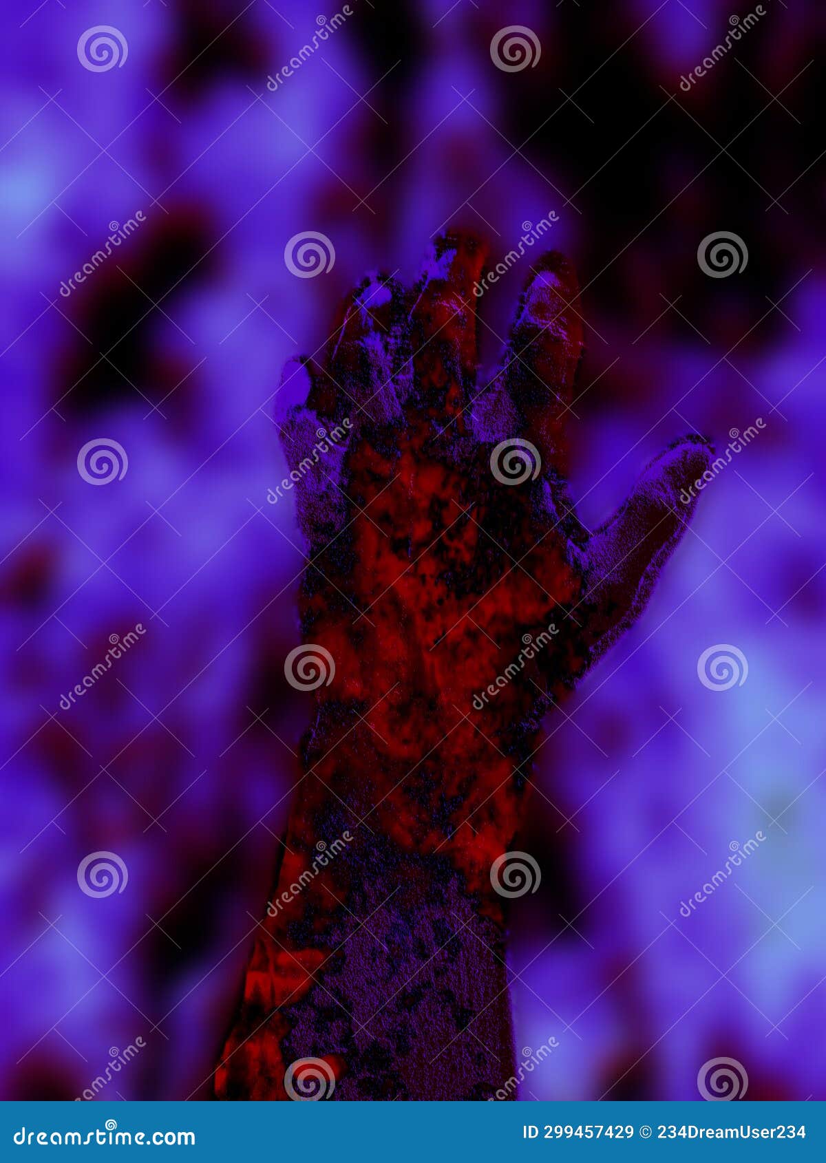 Digital Collage and Special Processing. Psychedelic. Hand Reaching on ...