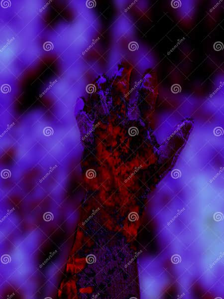 Digital Collage and Special Processing. Psychedelic. Hand Reaching on ...