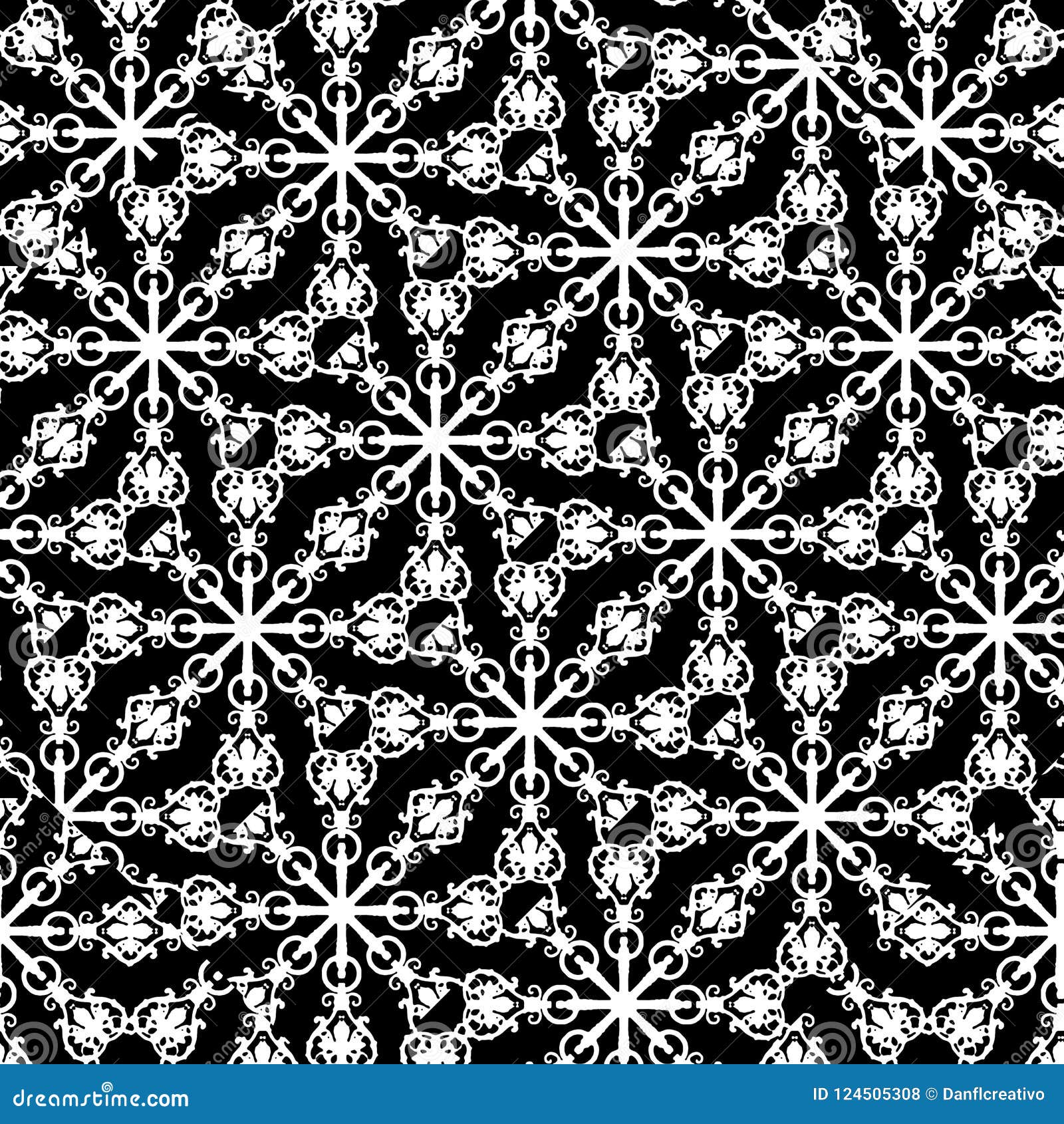 Black and White Ornate Seamless Pattern Stock Illustration ...