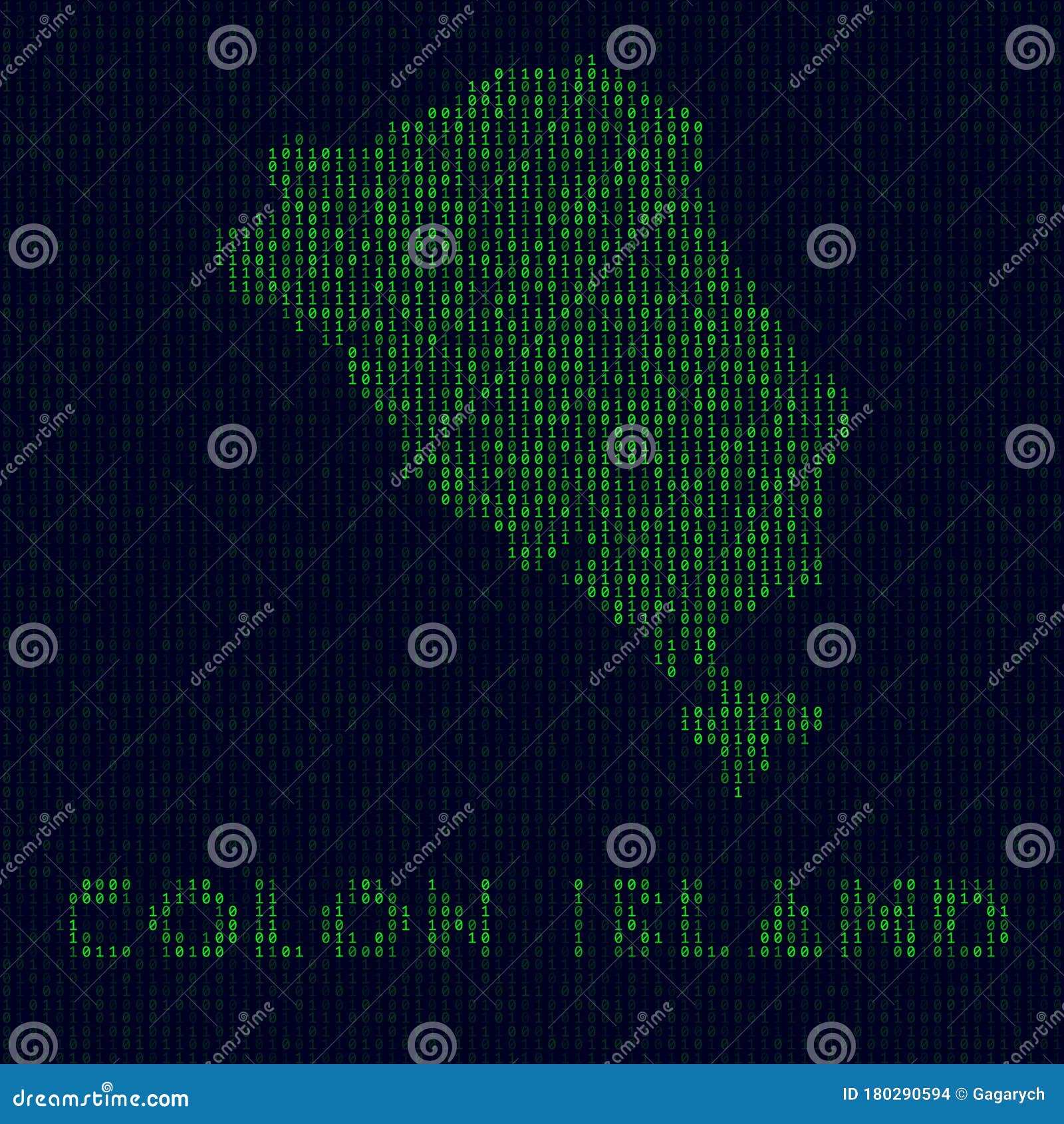 Digital Colon Island logo. stock vector. Illustration of icon - 180290594