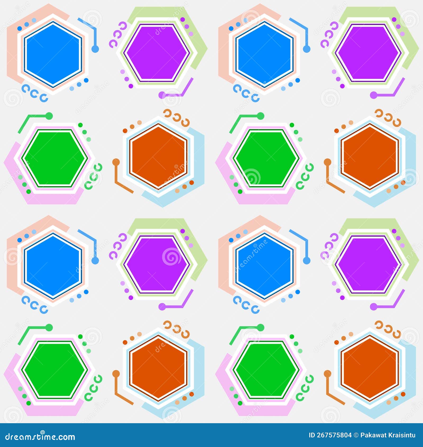 Digital Color Hexagon Wallpaper Stock Illustration - Illustration of ...