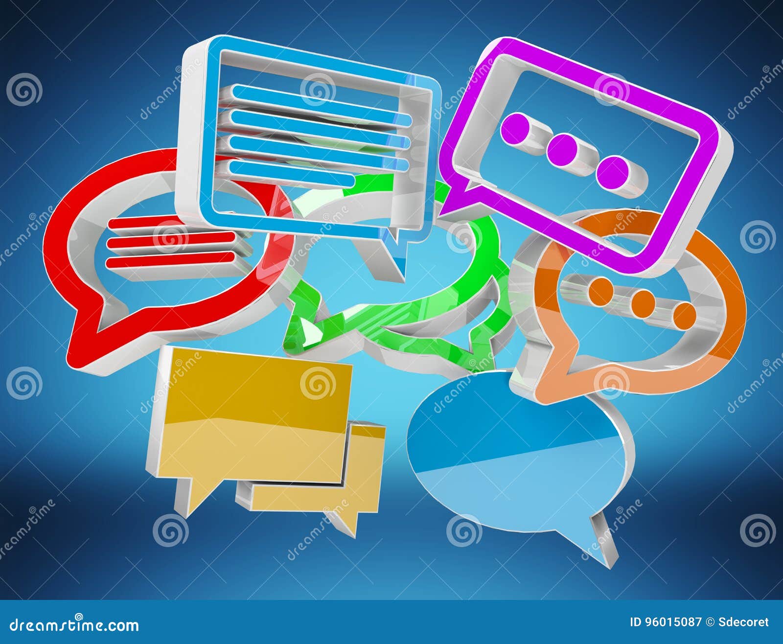 Digital Colorful Rendering Conversation Icons Stock Illustrations – 187 ...