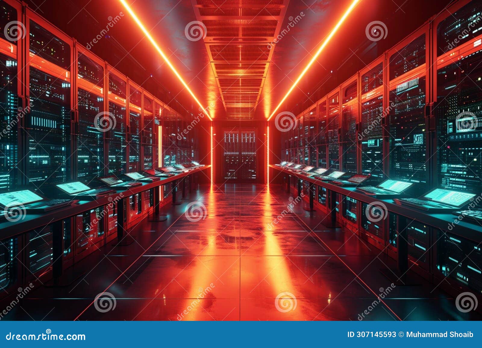 Digital Command Center 3D Rendering Showcases High Tech Server Room ... Digital Command Center 3D Rendering Showcases High Tech Server Room ...