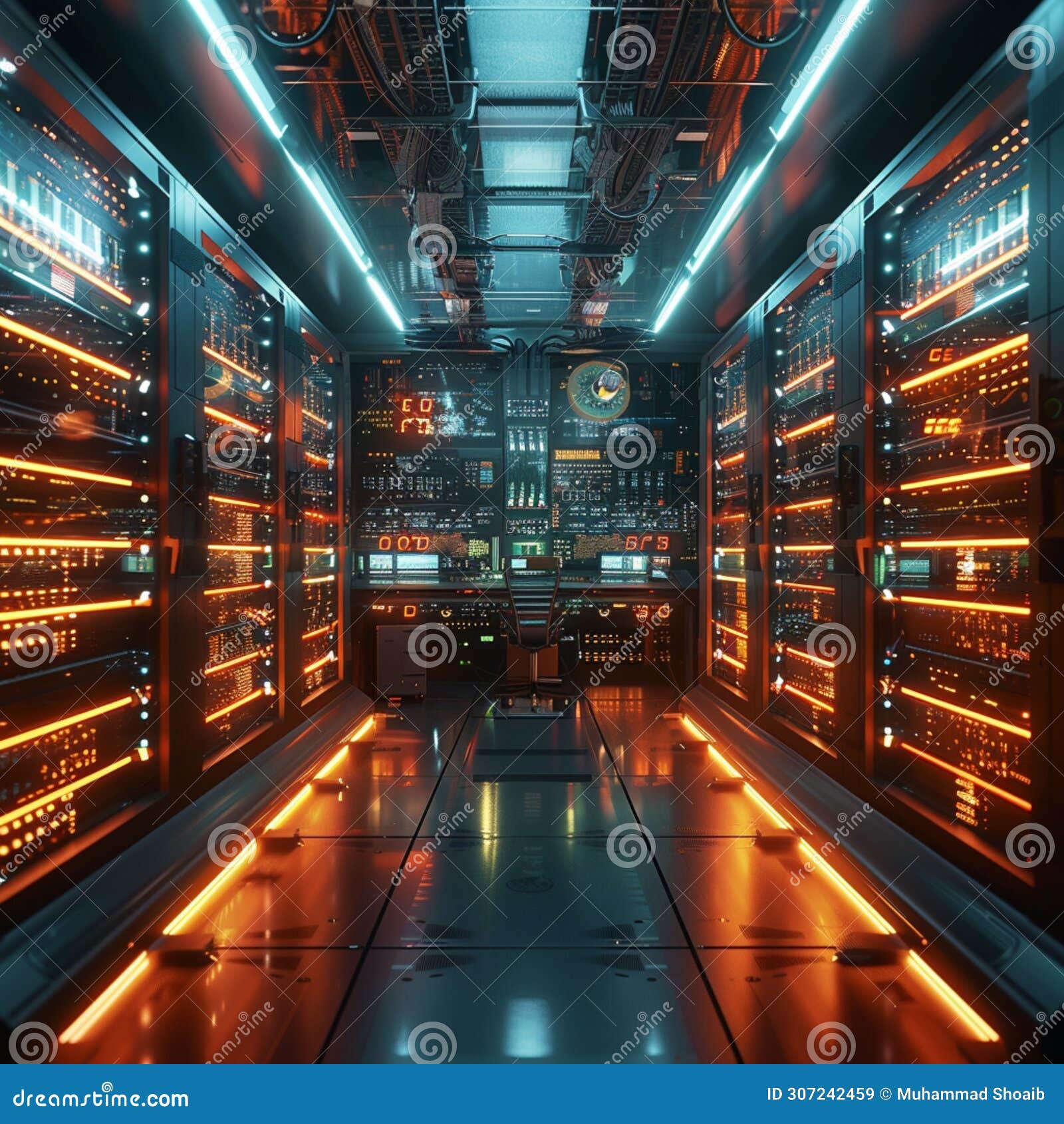 Digital Command Center 3D Rendering Showcases High Tech Server Room ... Digital Command Center 3D Rendering Showcases High Tech Server Room ...
