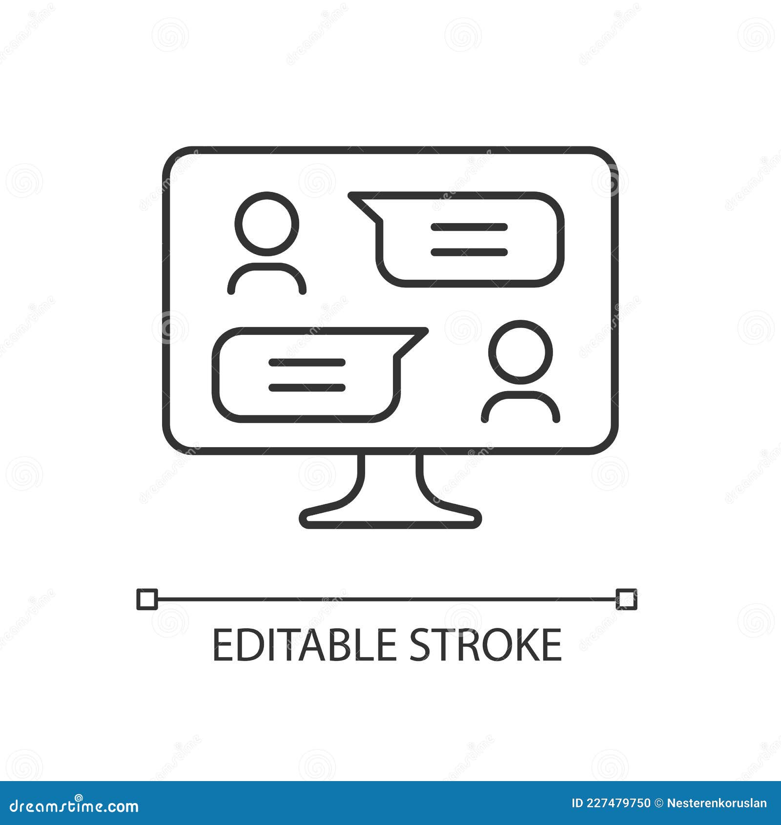 Digital Communication Channels Linear Icon Stock Vector - Illustration ...