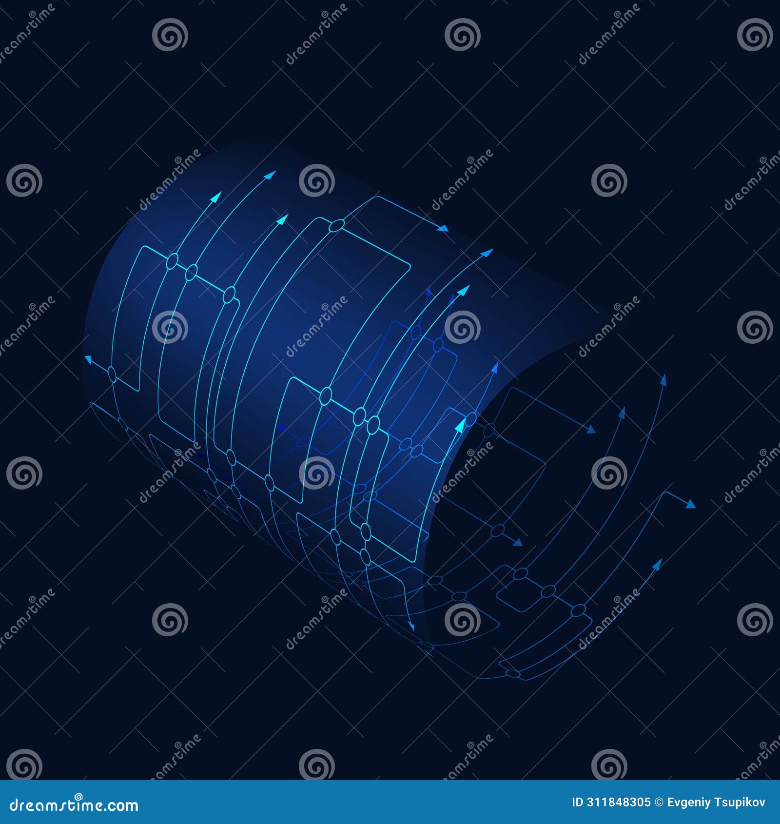Digital Communication Circuit Diagram. Vector Illustration Stock ...
