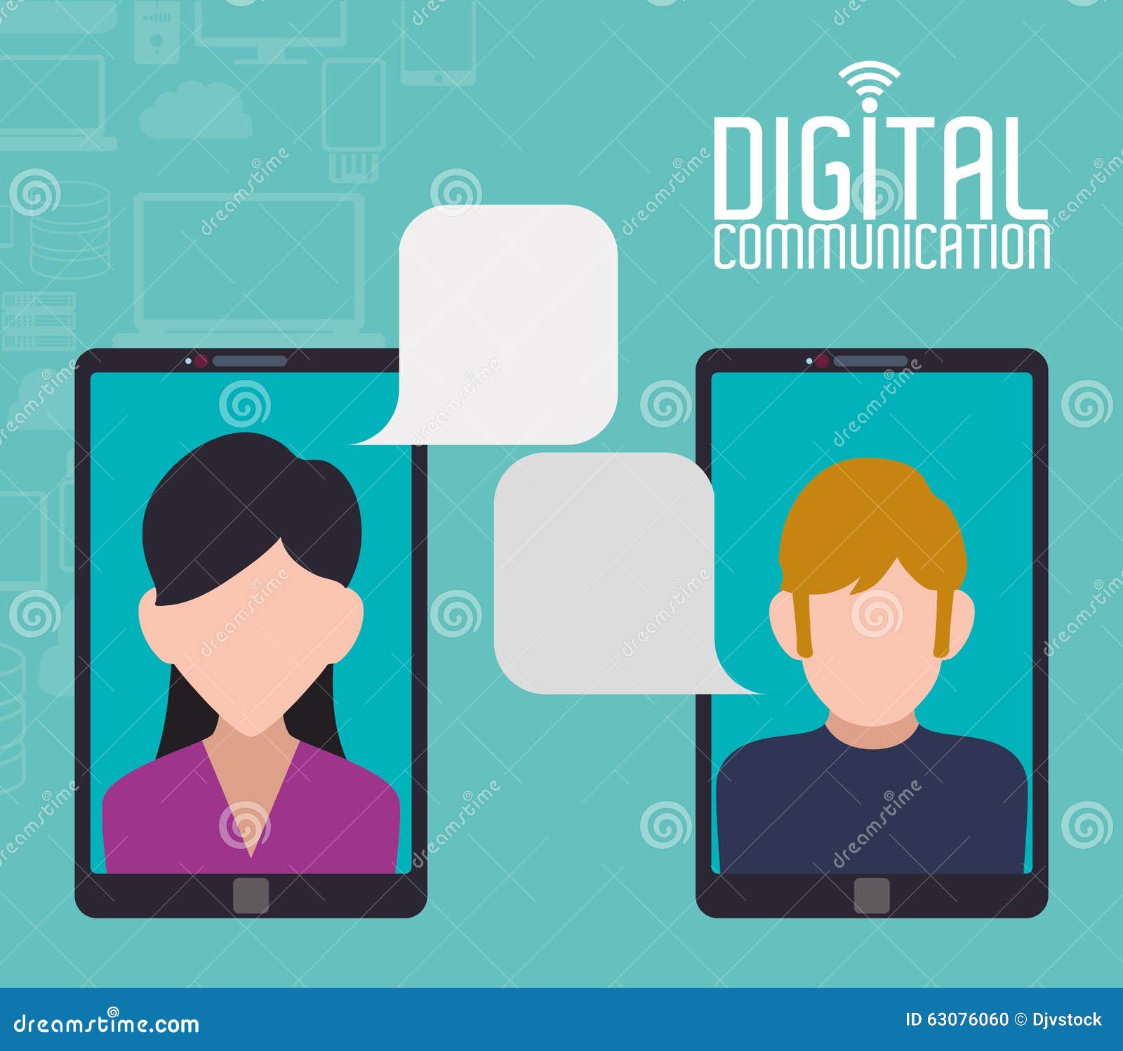Digital Communication Design Stock Vector - Illustration of bubble ...
