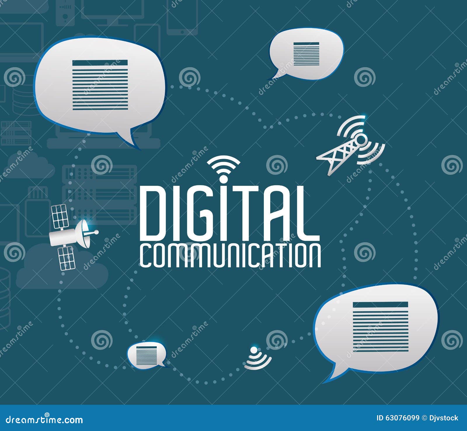 Digital Communication Design Stock Vector - Illustration of network ...